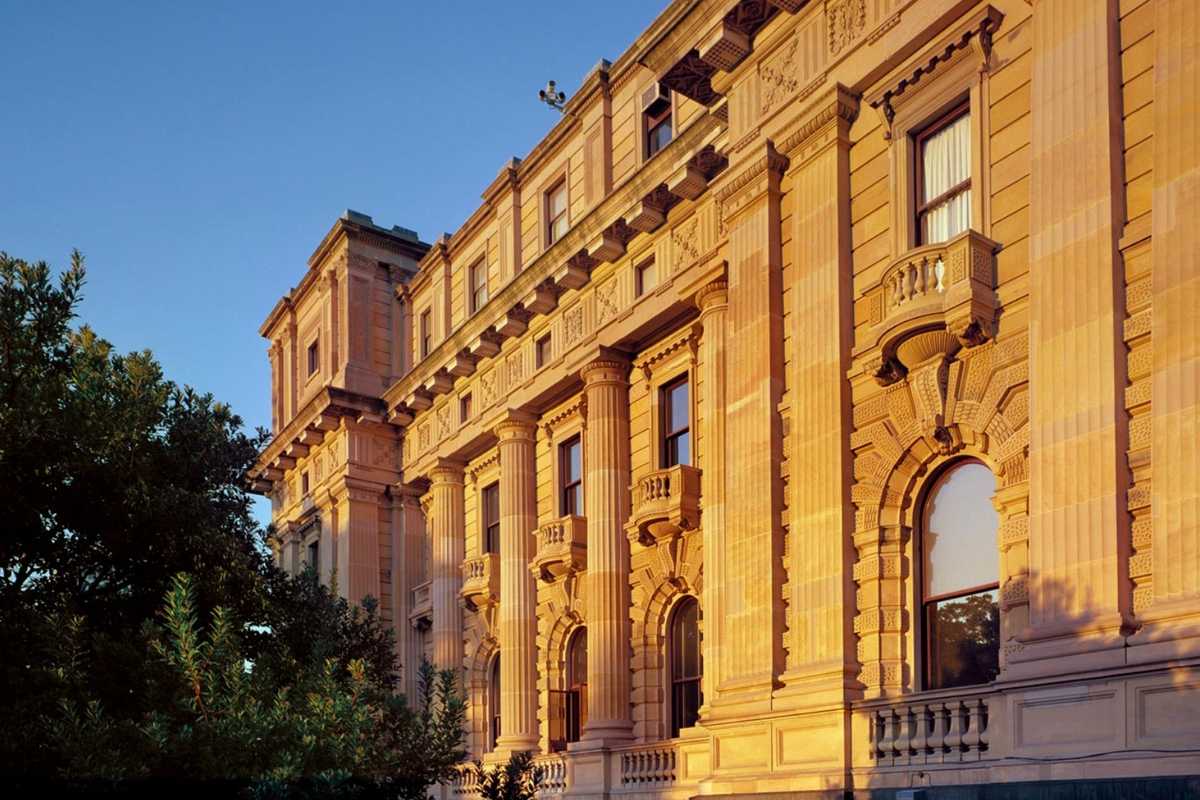 Parliament house at sunset